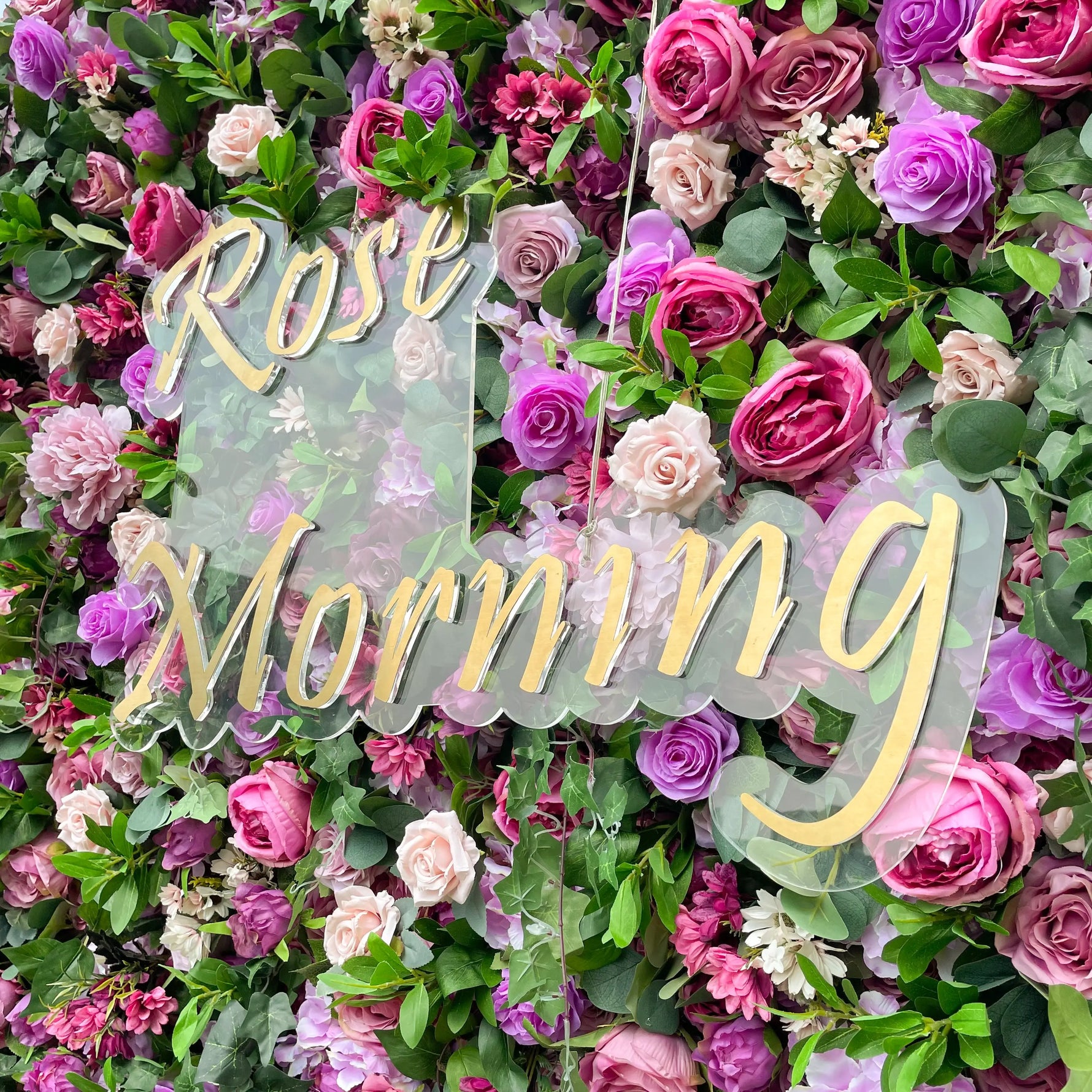 May：3D Fabric Artificial rolling up curtain flower wall - Rose Morning