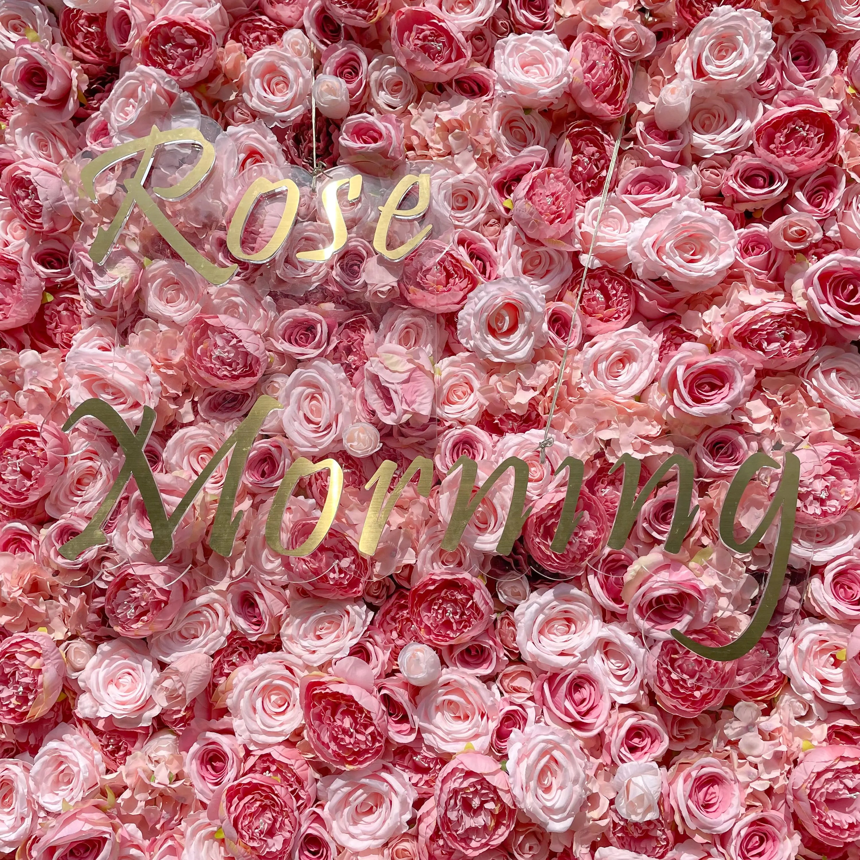Rina：3D Fabric Artificial rolling up curtain flower wall - Rose – Rose ...