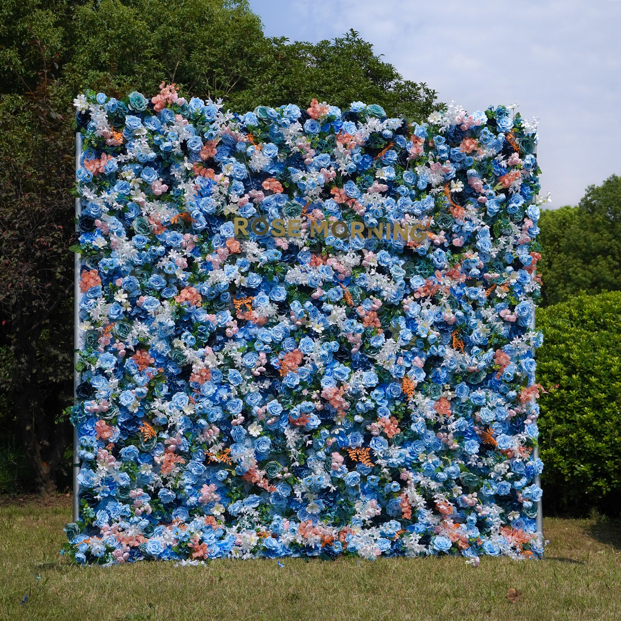 Andrea：5D Fabric Artificial rolling up curtain flower wall - Rose ...